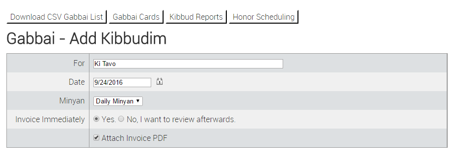 Gabbai Reports – Shulware